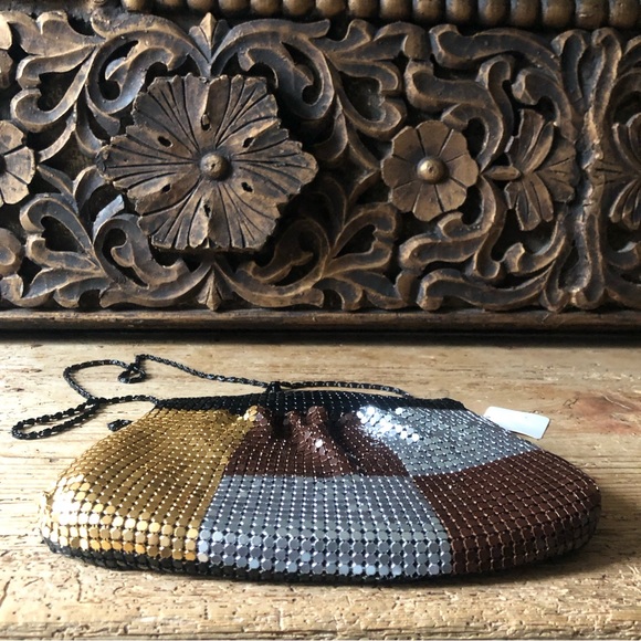 Vintage | Bags | Nwt Vintage Metal Mesh Metallic Color Block Check ...